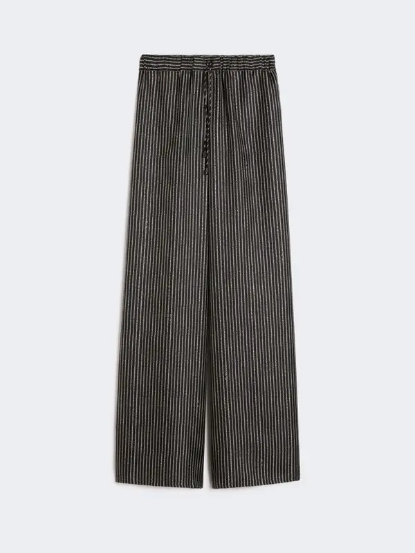 Max Mara Wide-fit Printed Silk Trousers - Black White