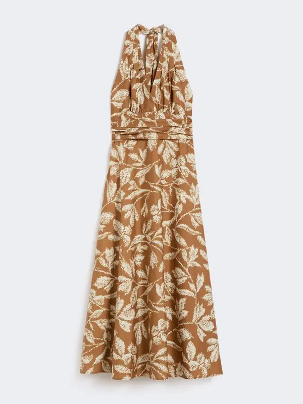 Max Mara Printed Poplin Long Dress - Caramel