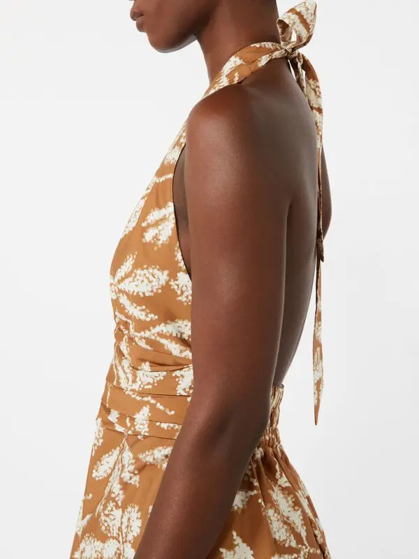 Max Mara Printed Poplin Long Dress - Caramel