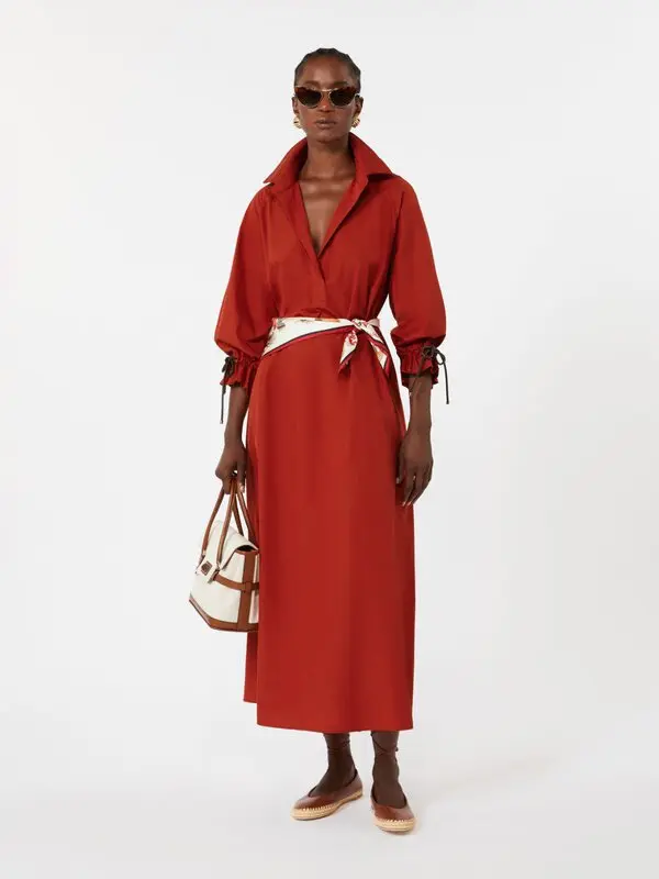 Max Mara Oversized Cotton Poplin Maxi Dress