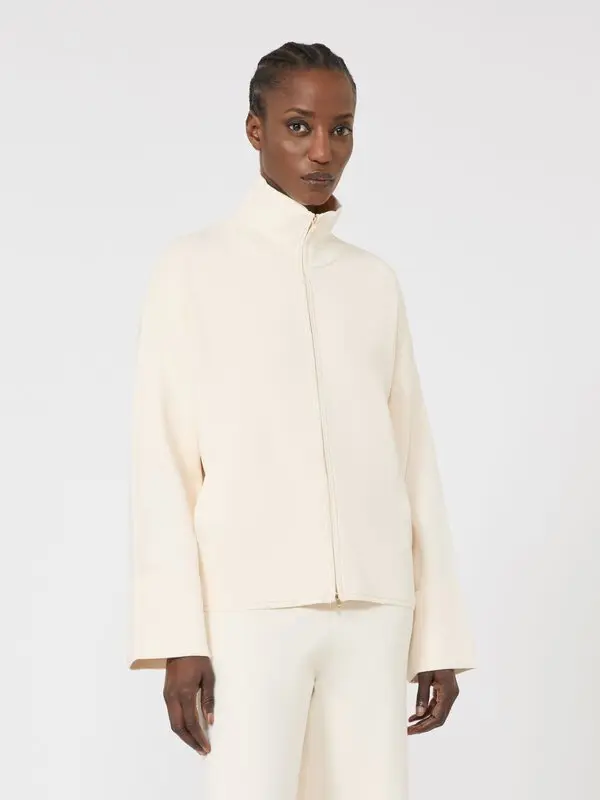 Max Mara Viscose Crêpe Yarn Interlock Stitch Knit Cardigan - Ivory