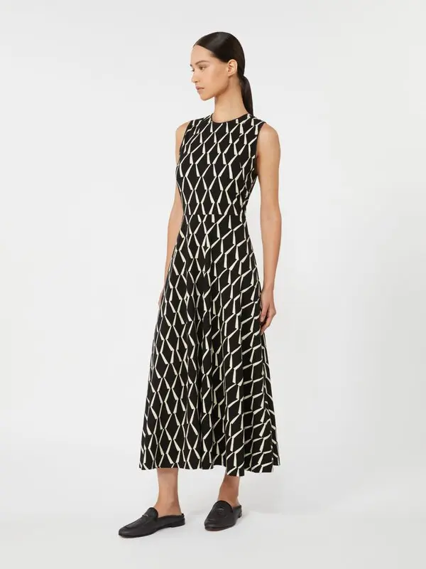 Max Mara Flared Printed Jersey Dress