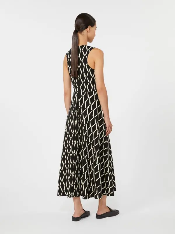 Max Mara Flared Printed Jersey Dress