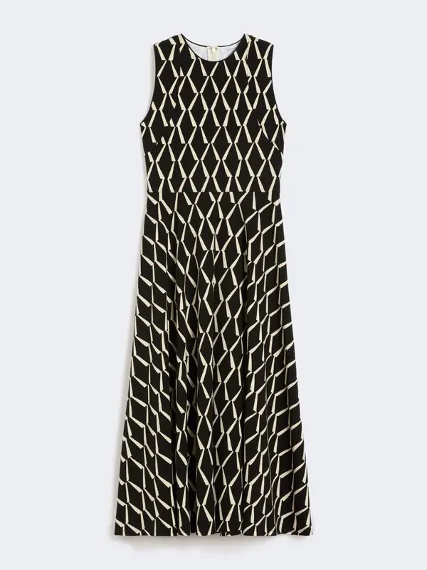 Max Mara Flared Printed Jersey Dress