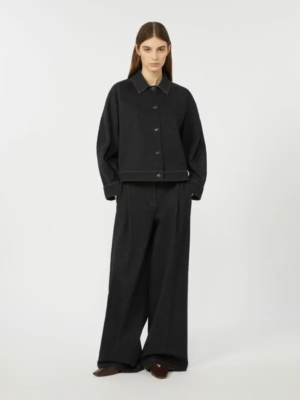 Max Mara Denim-effect Jersey Five-pocket Trousers