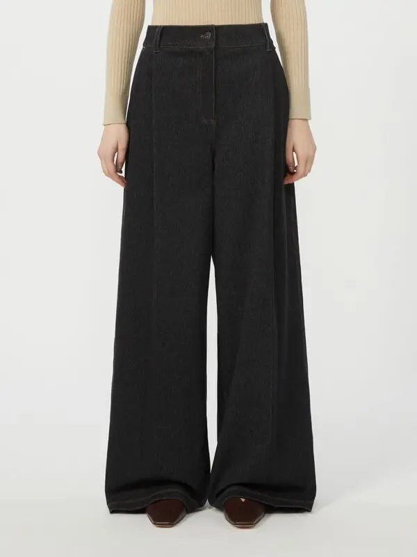 Max Mara Denim-effect Jersey Five-pocket Trousers