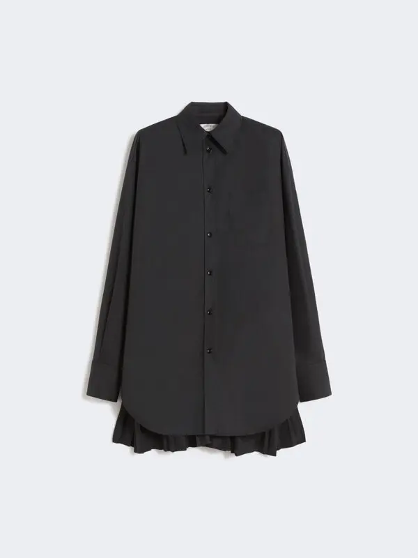 Max Mara Overshirt With Plissé-pleated Detail - Black
