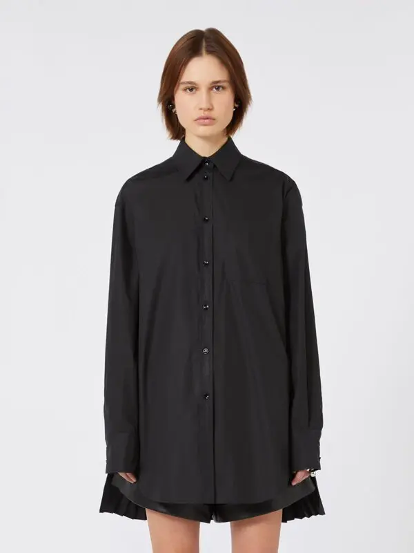 Max Mara Overshirt With Pleated Detail - Black