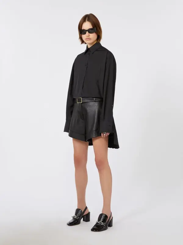 Max Mara Overshirt With Pleated Detail - Black