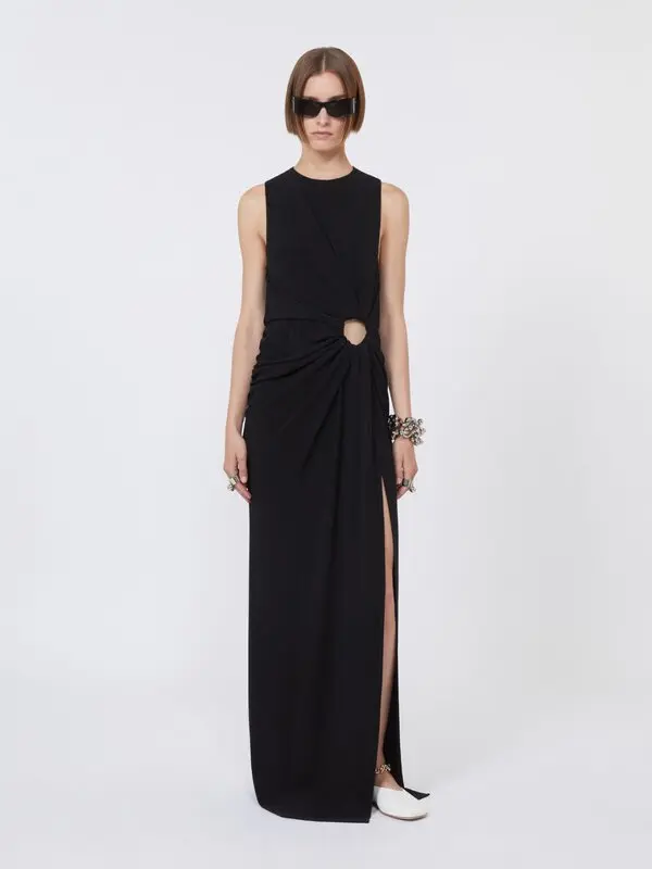 Max Mara Sleeveless Stretch Jersey Draped Dress