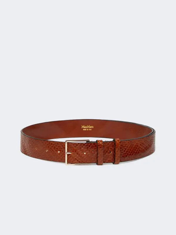 Max Mara Braided Leather Belt - Tobacco