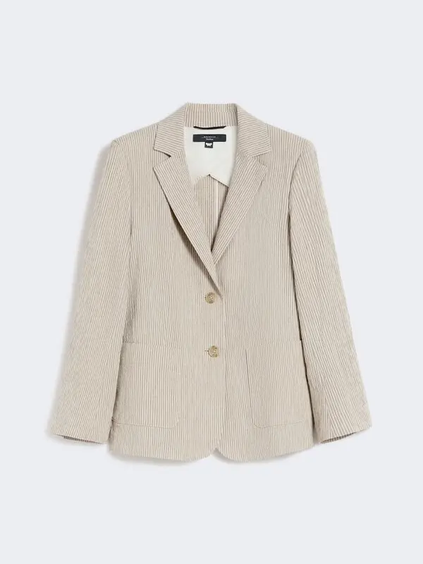 Max Mara Cotton And Linen Seersucker Blazer