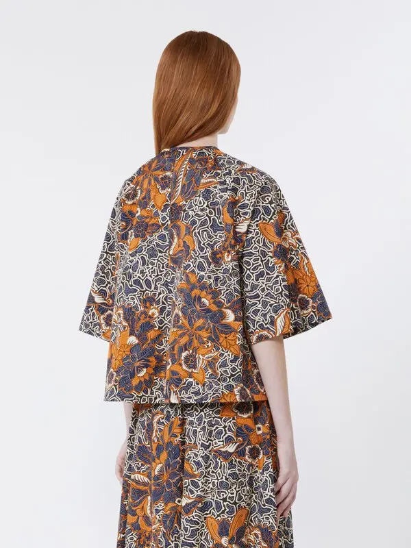 Max Mara Printed Cotton Poplin Blouse