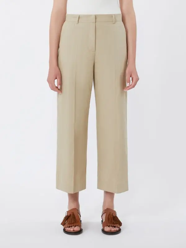 Max Mara Cotton And Linen Canvas Trousers