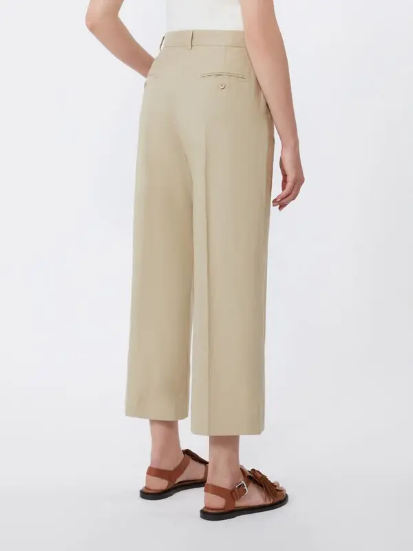 Max Mara Cotton And Linen Canvas Trousers