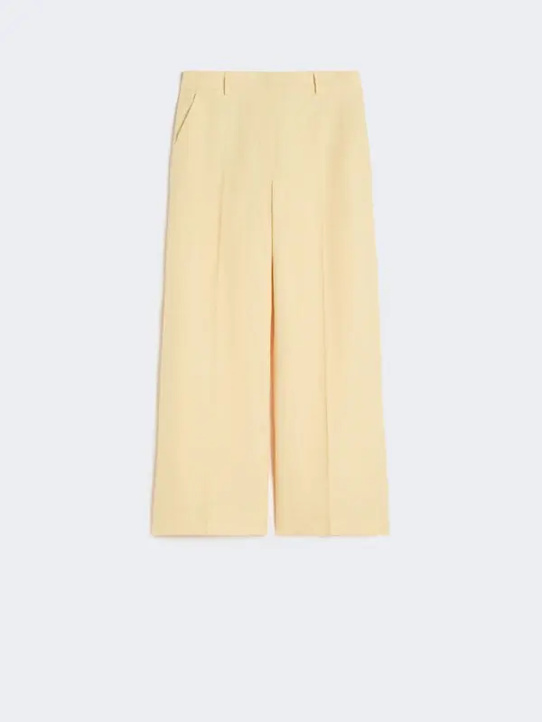 Max Mara Linen Canvas Wide Leg Trousers