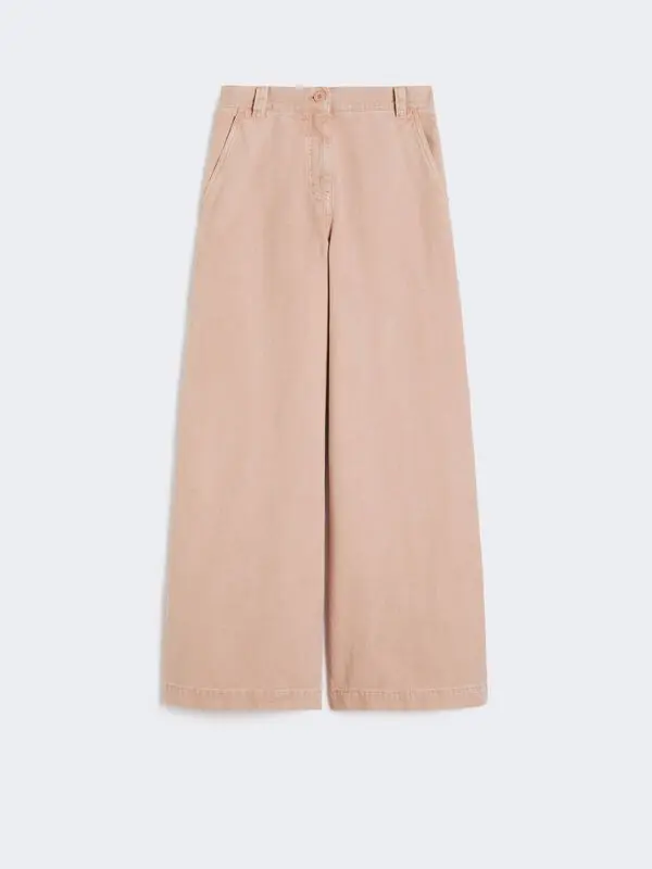 Max Mara Cotton Canvas Wide-leg Trousers