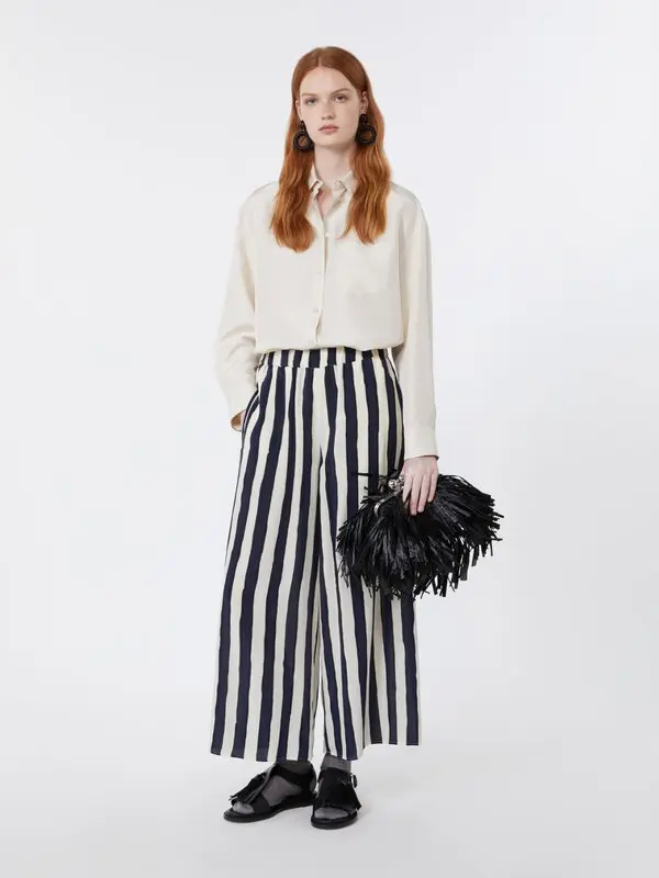 Max Mara Printed Crêpe De Chine Trousers