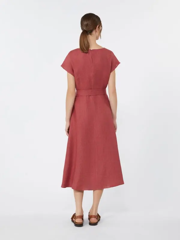 Max Mara Linen Canvas Midi Dress