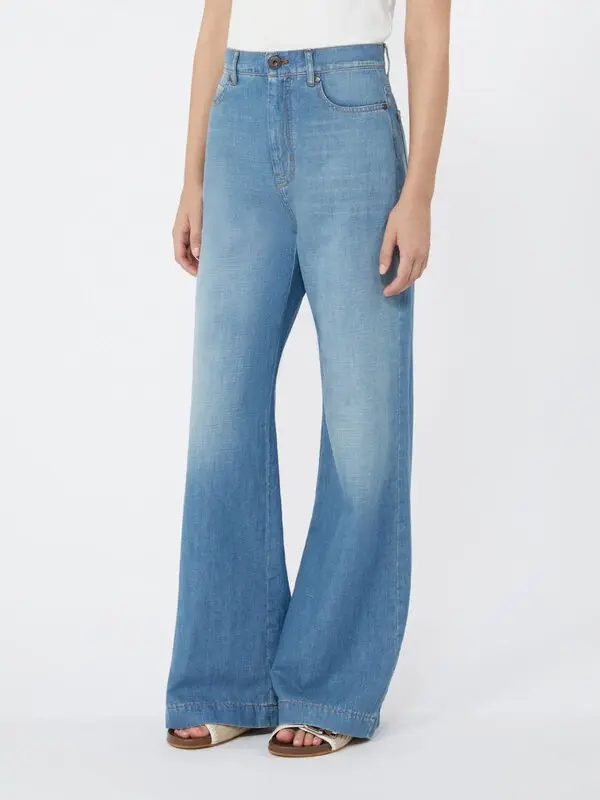Max Mara Linen And Cotton Denim Jeans
