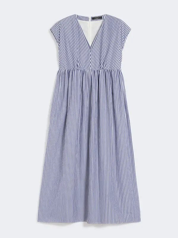 Max Mara Cotton-poplin A-line Dress - Navy