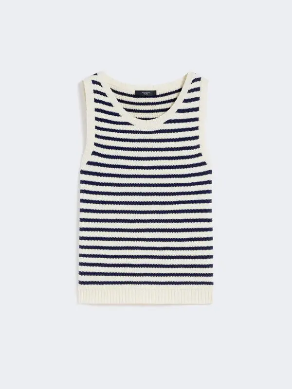 Max Mara Ribbed Sleeveless Cotton Jumper