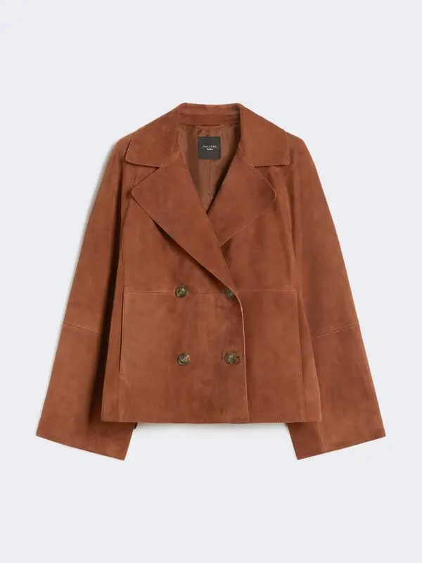 Max Mara Double-breasted Suede Jacket - Terra Cotta