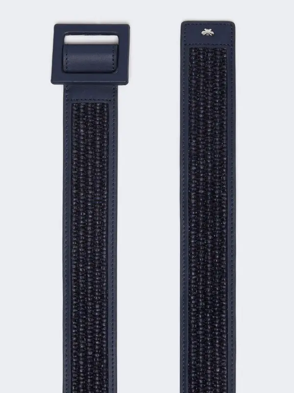 Max Mara Raffia Effect Belt - Ultramarine
