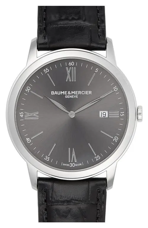Baume & Mercier Classima Leather Strap Watch - Black