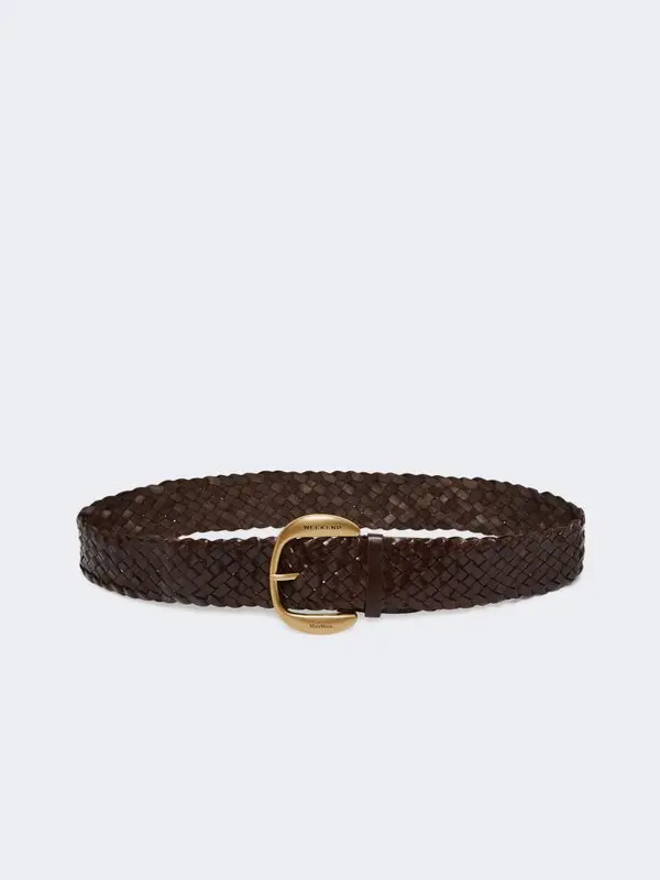 Max Mara Braided Leather Belt - Dark Brown
