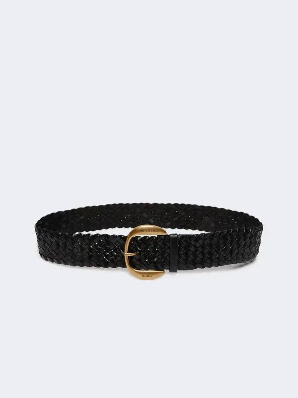 Max Mara Braided Leather Belt - Black