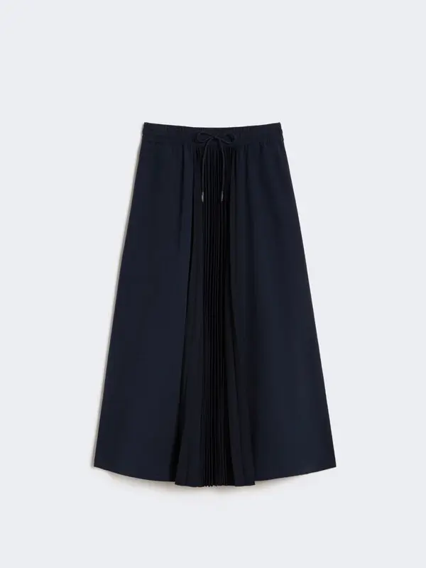 Max Mara Technical Fabric And Crêpe Jersey Skirt - Navy