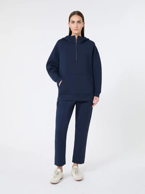 Max Mara Long Scuba Jersey Sweatshirt - Navy