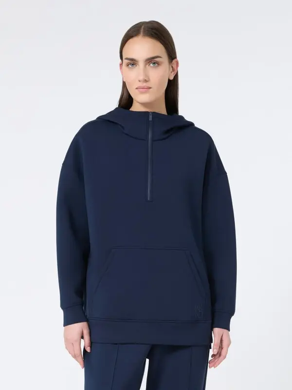 Max Mara Long Scuba Jersey Sweatshirt - Navy