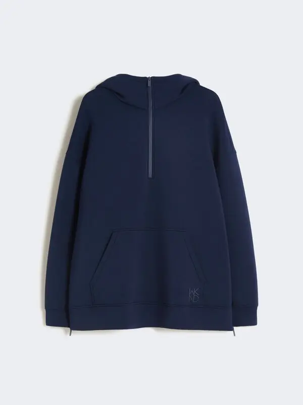 Max Mara Long Scuba Jersey Sweatshirt - Navy