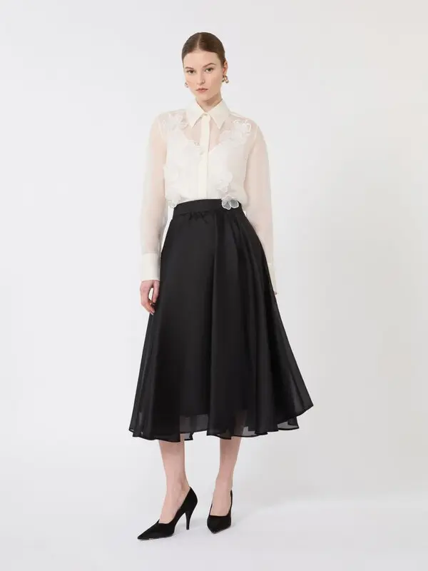 Max Mara Silk Circle Midi Skirt