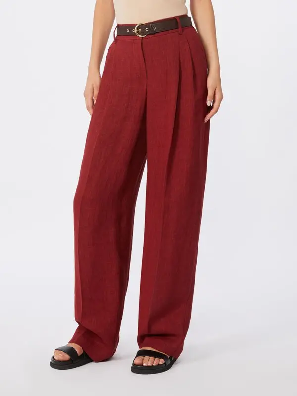 Max Mara Wide-fit Linen Twill Trousers