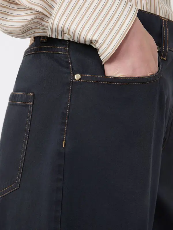 Max Mara Cotton Satin Baggy Trousers