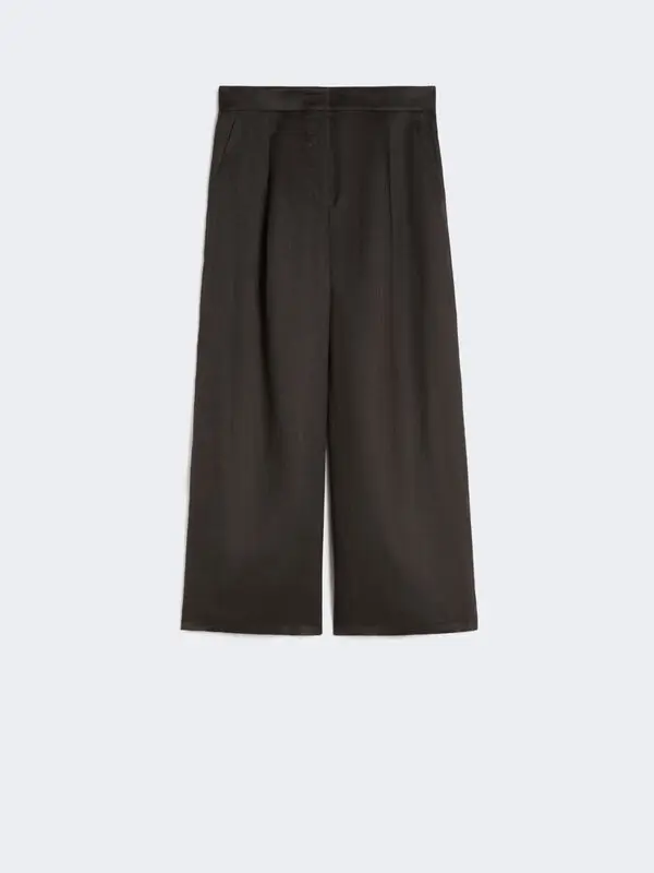 Max Mara Ramie Canvas Cropped Trousers