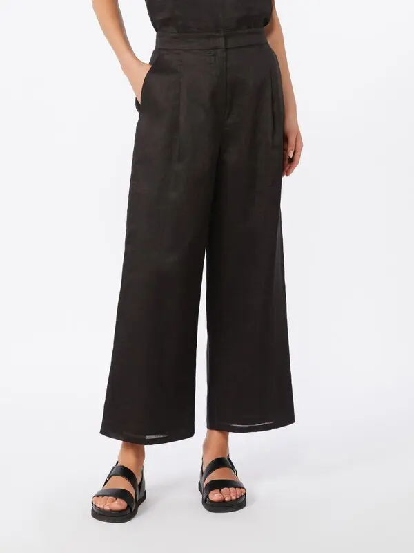 Max Mara Ramie Canvas Cropped Trousers