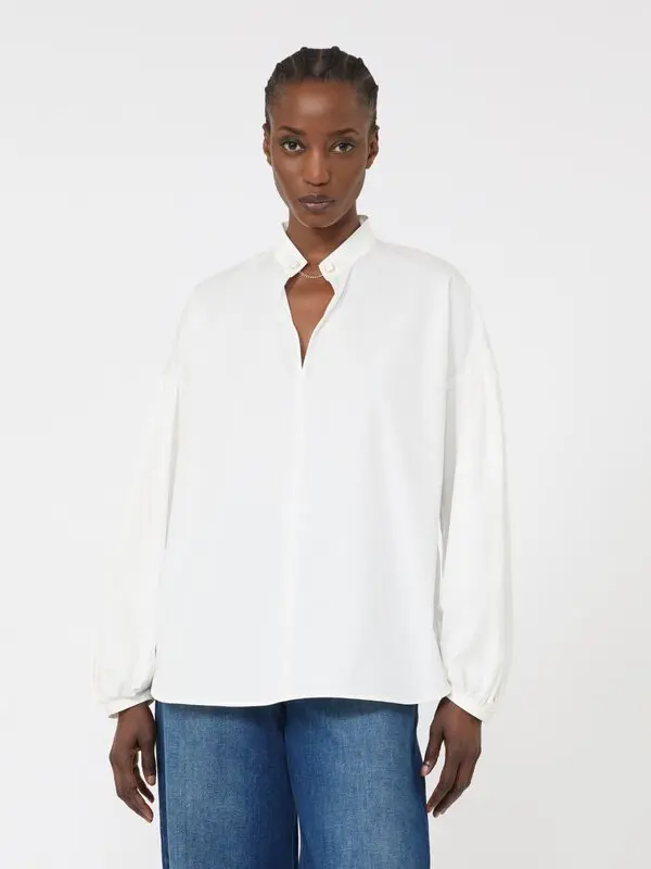 Max Mara Cotton Satin Blouse - Ivory