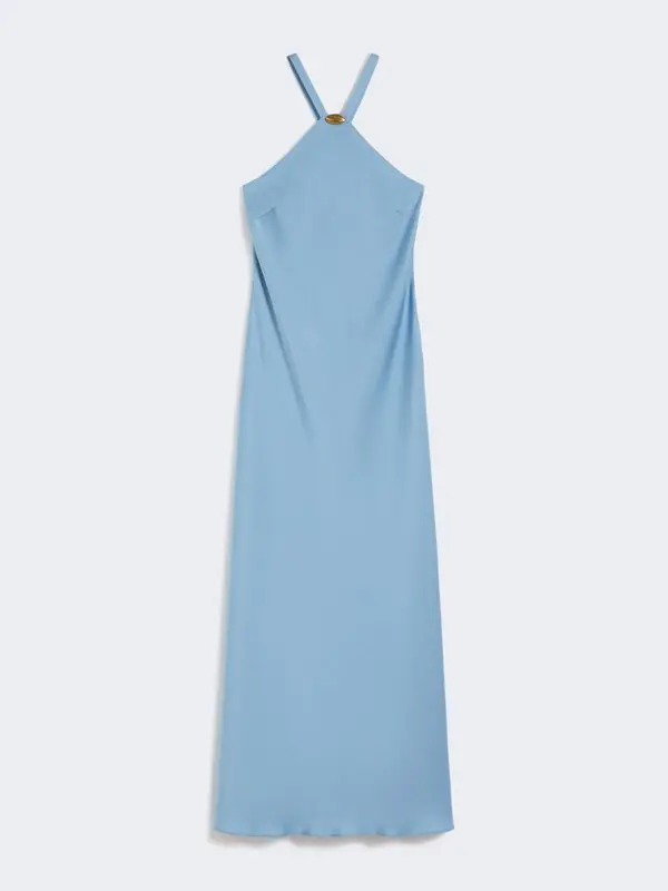 Max Mara Lightweight Satin Maxi Dress - Light Blue