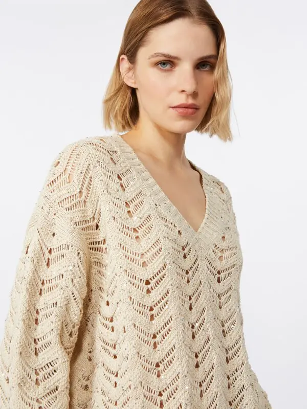 Max Mara Cotton Yarn And Sequin Sweater