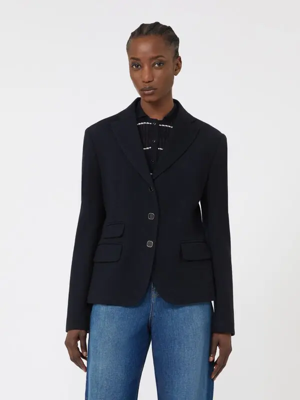 Max Mara Single-breasted Piqué Jersey Jacket