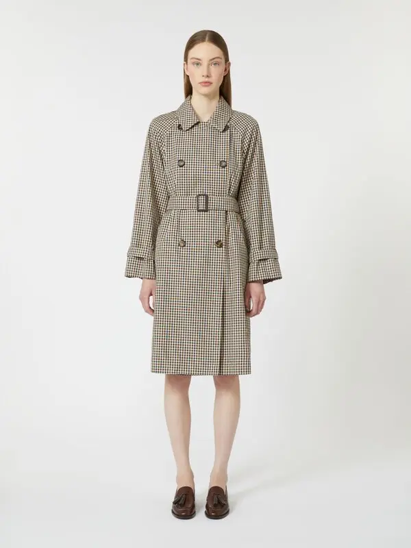 Max Mara Patterned Twill Trench Coat