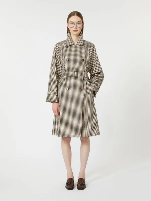 Max Mara Patterned Twill Trench Coat