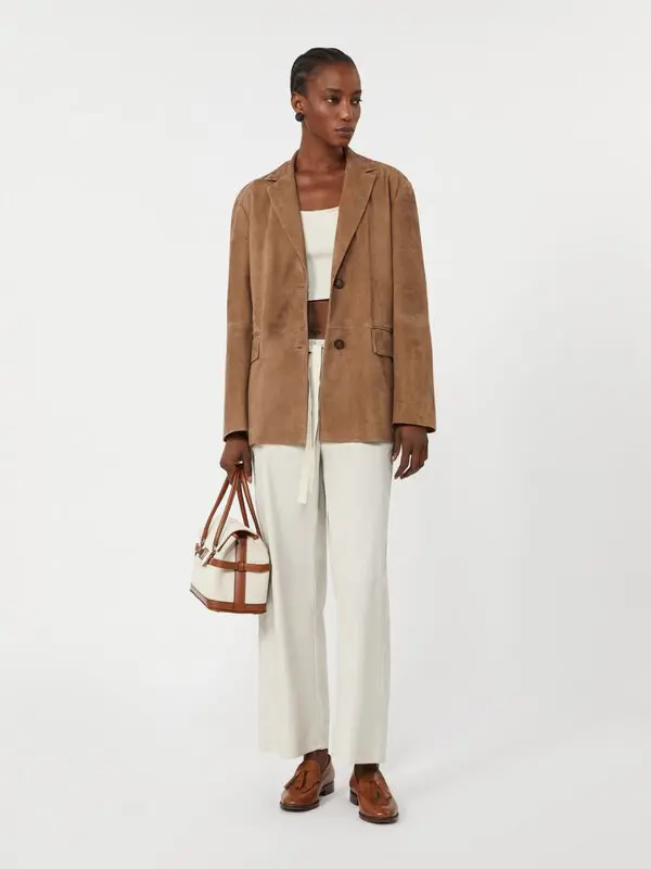 Max Mara Cotton Poplin Drawstring Trousers - Ice
