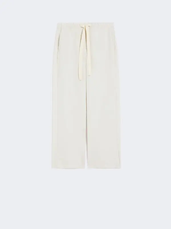 Max Mara Cotton Poplin Drawstring Trousers - Ice