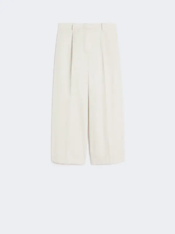 Max Mara Cotton Poplin Wide Leg Trousers