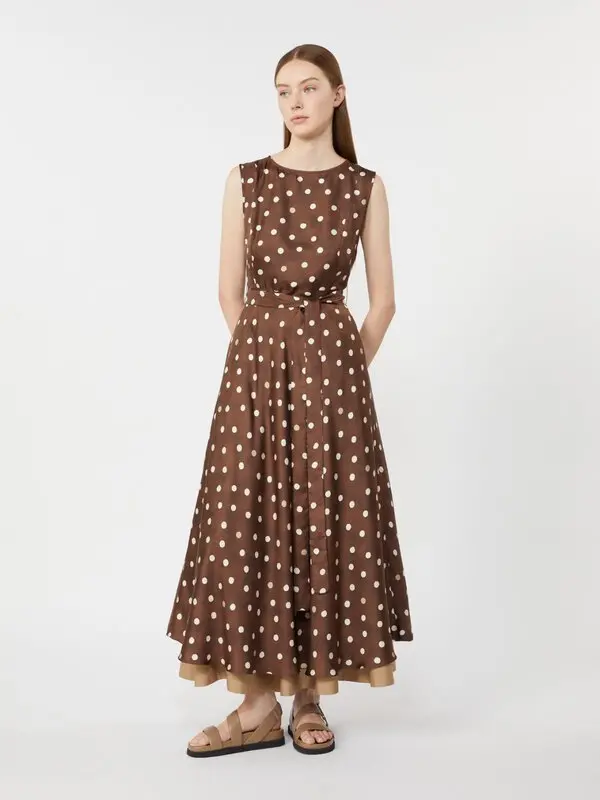 Max Mara Patterned Twill Maxi Dress